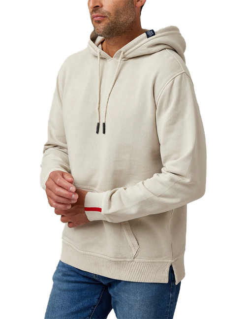 Charles & Hunt | Solid Garment Wash Hoodie in Taupe | Hoodies